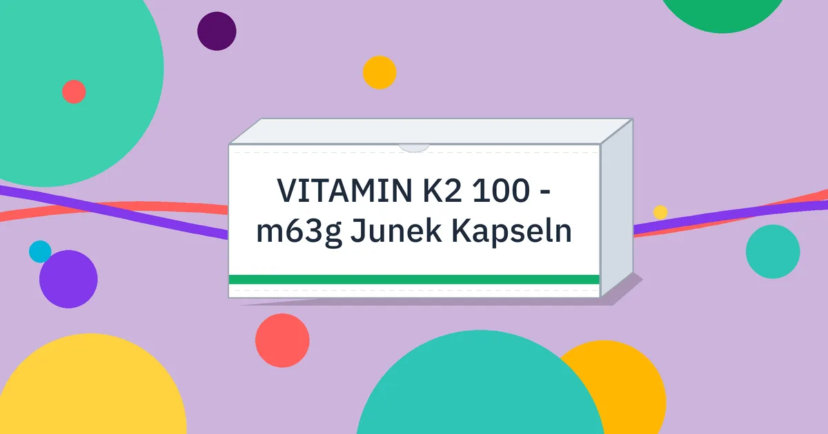 Symbolbild: Packung mit der Aufschrift VITAMIN K2 100 -m63g Junek Kapseln (PZN 10335807) – Verfügbarkeit und Bezug in Apotheken in Frankfurt am Main