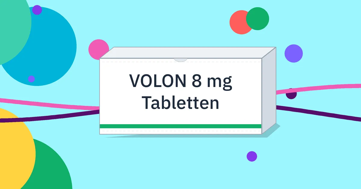 Symbolbild: Packung mit der Aufschrift VOLON 8 mg Tabletten (PZN 07371610) – Verfügbarkeit und Bezug in Apotheken in Frankfurt am Main