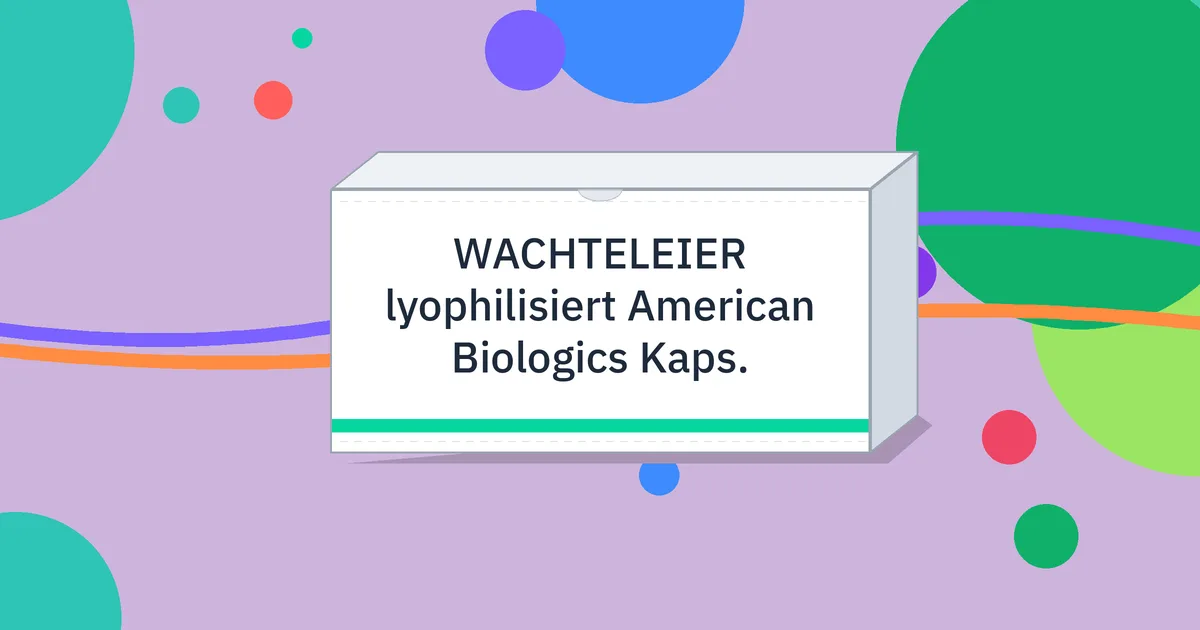 Symbolbild: Packung mit der Aufschrift WACHTELEIER lyophilisiert American Biologics Kaps. (PZN 20032278) – Verfügbarkeit und Bezug in Apotheken in Frankfurt am Main