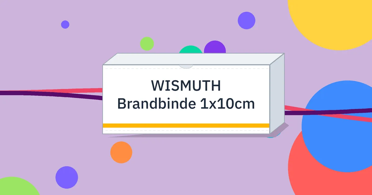 Symbolbild: Packung mit der Aufschrift WISMUTH Brandbinde 1x10cm (PZN 01720044) – Verfügbarkeit und Bezug in Apotheken in Frankfurt am Main