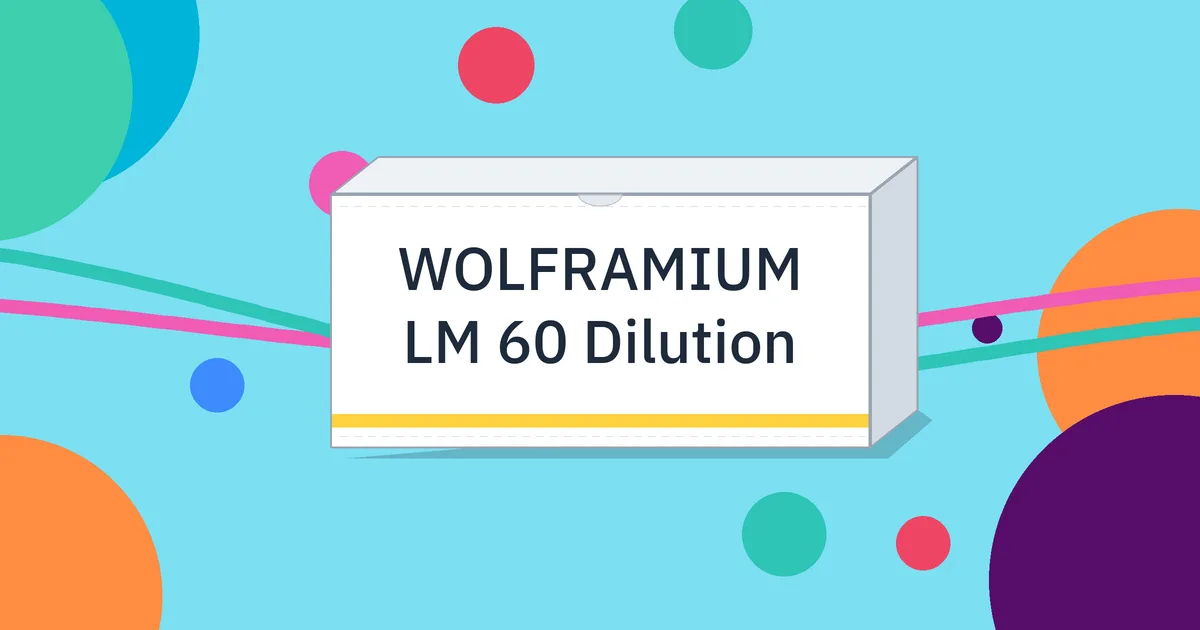 Symbolbild: Packung mit der Aufschrift WOLFRAMIUM LM 60 Dilution (PZN 13281130) – Verfügbarkeit und Bezug in Apotheken in Frankfurt am Main