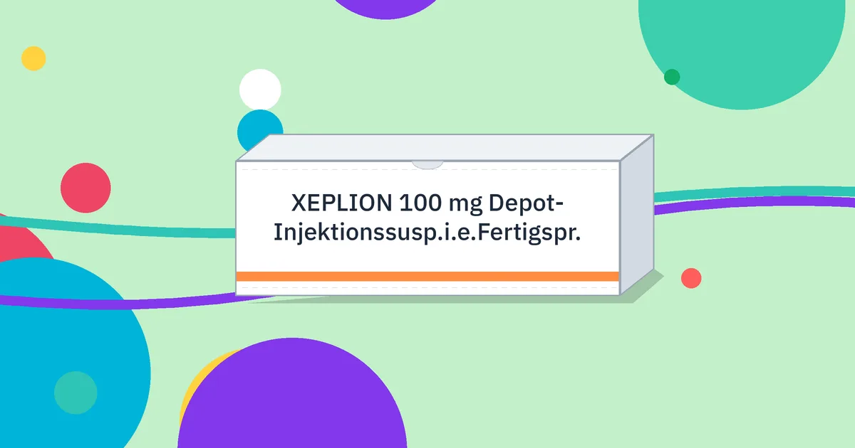 Symbolbild: Packung mit der Aufschrift XEPLION 100 mg Depot-Injektionssusp.i.e.Fertigspr. (PZN 16000539) – Verfügbarkeit und Bezug in Apotheken in Frankfurt am Main