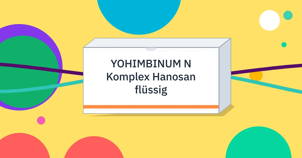 Symbolbild: Packung mit der Aufschrift YOHIMBINUM N Komplex Hanosan flüssig (PZN 06329824) – Verfügbarkeit und Bezug in Apotheken in Frankfurt am Main