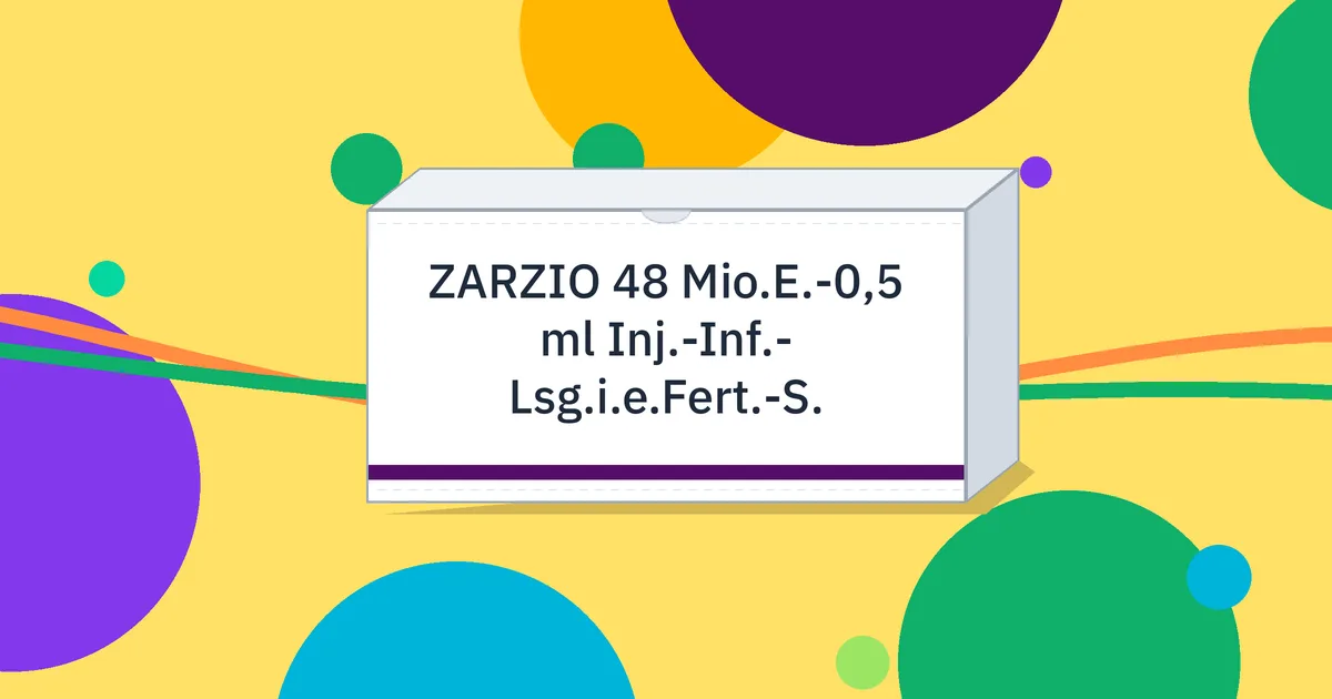 Symbolbild: Packung mit der Aufschrift ZARZIO 48 Mio.E.-0,5 ml Inj.-Inf.-Lsg.i.e.Fert.-S. (PZN 16744033) – Verfügbarkeit und Bezug in Apotheken in Frankfurt am Main