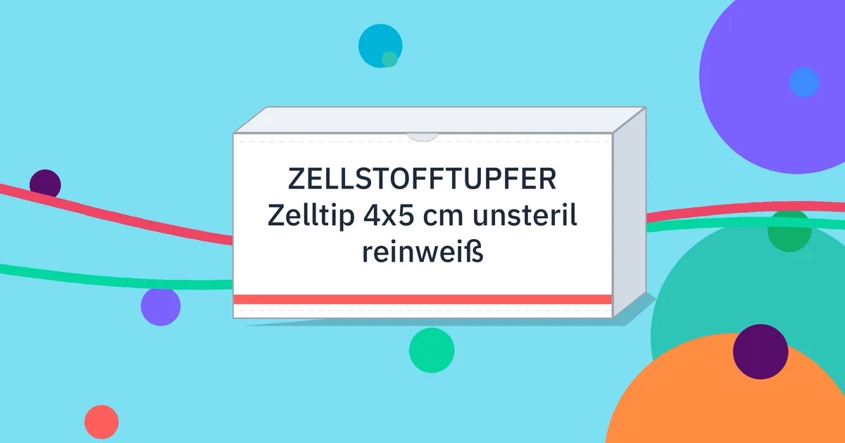 Symbolbild: Packung mit der Aufschrift ZELLSTOFFTUPFER Zelltip 4x5 cm unsteril reinweiß (PZN 02512968) – Verfügbarkeit und Bezug in Apotheken in Frankfurt am Main