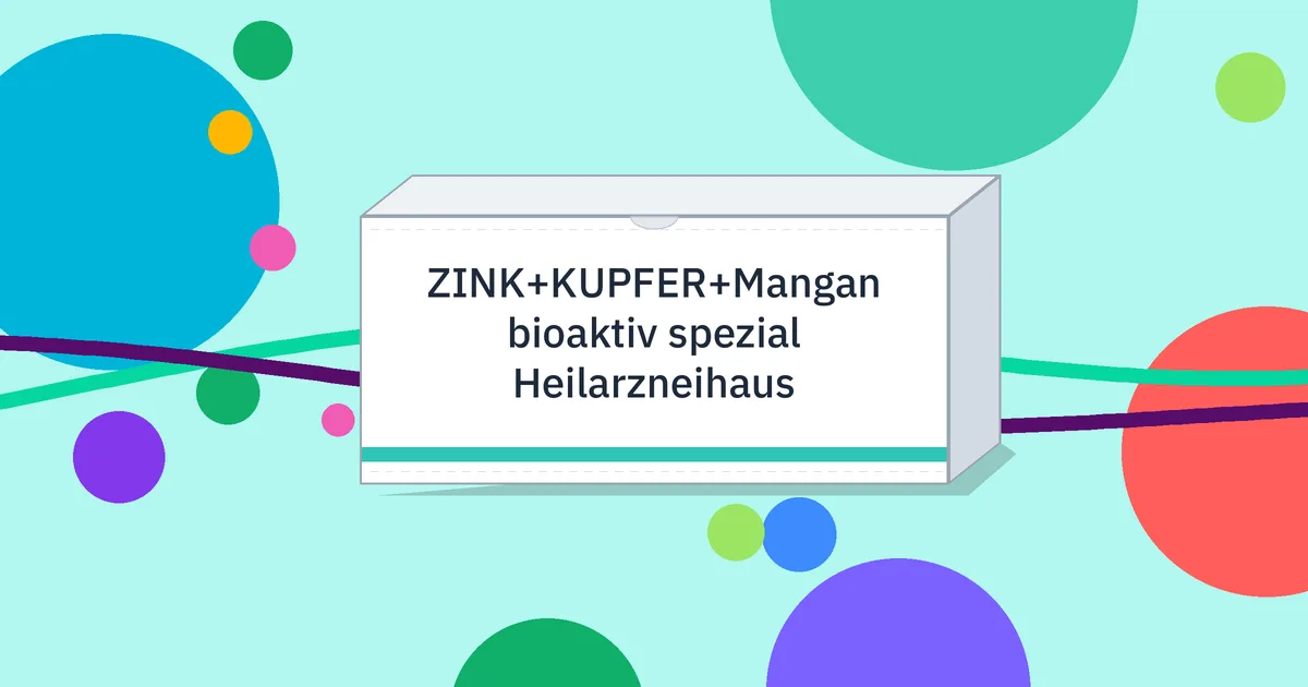 Symbolbild: Packung mit der Aufschrift ZINK+KUPFER+Mangan bioaktiv spezial Heilarzneihaus (PZN 15875833) – Verfügbarkeit und Bezug in Apotheken in Frankfurt am Main