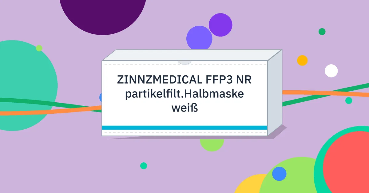 Symbolbild: Packung mit der Aufschrift ZINNZMEDICAL FFP3 NR partikelfilt.Halbmaske weiß (PZN 18275890) – Verfügbarkeit und Bezug in Apotheken in Frankfurt am Main