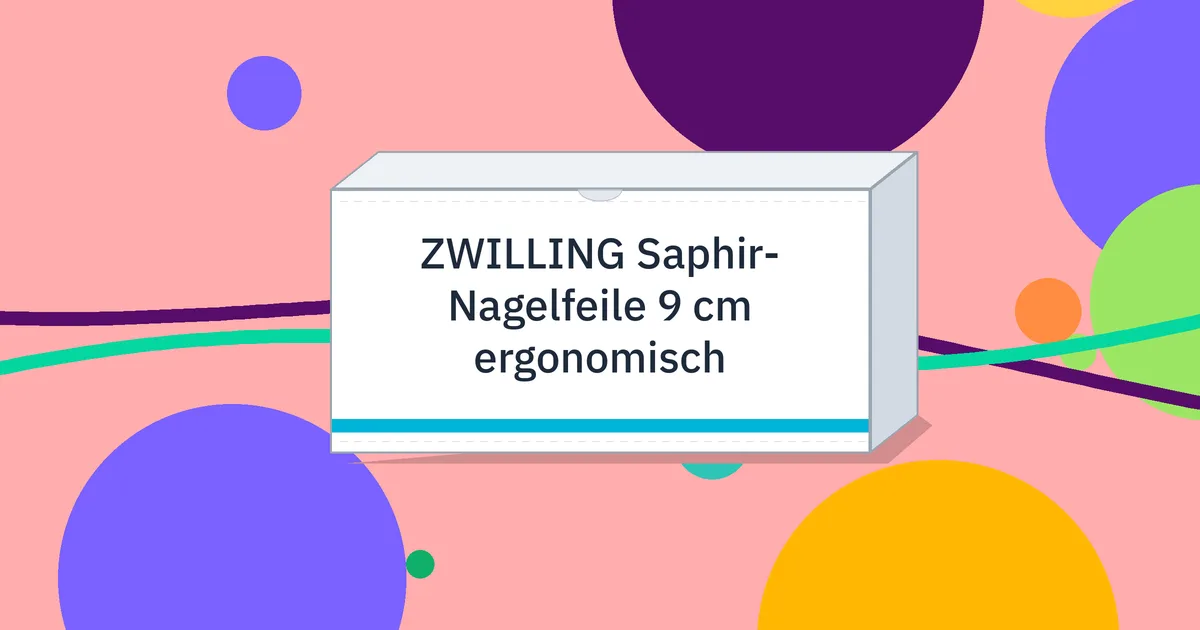 Symbolbild: Packung mit der Aufschrift ZWILLING Saphir-Nagelfeile 9 cm ergonomisch (PZN 19152913) – Verfügbarkeit und Bezug in Apotheken in Frankfurt am Main