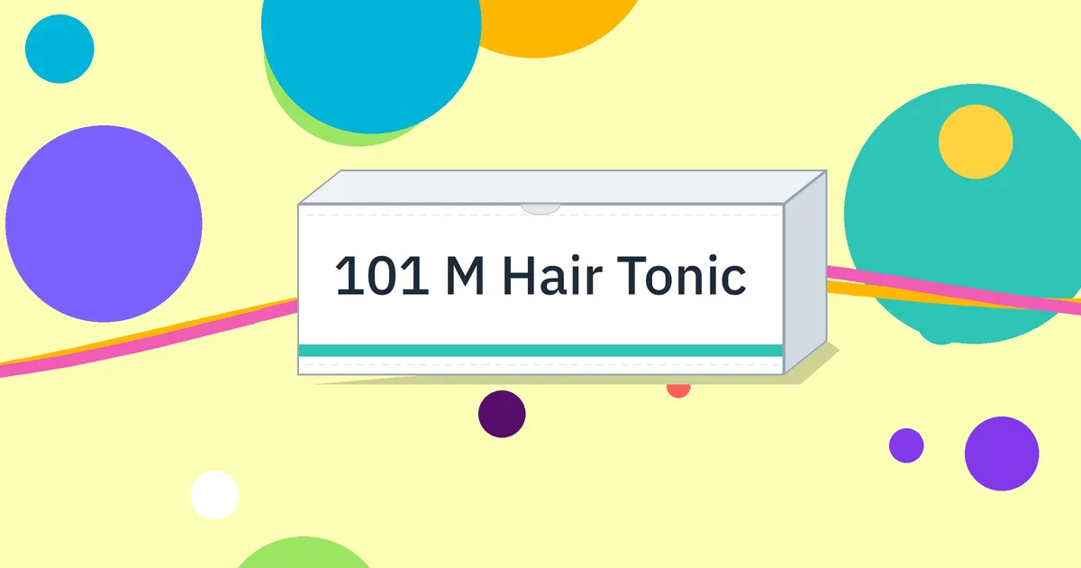 Symbolbild: Packung mit der Aufschrift 101 M Hair Tonic (PZN 04432469) – Verfügbarkeit und Bezug in Apotheken in Frankfurt am Main