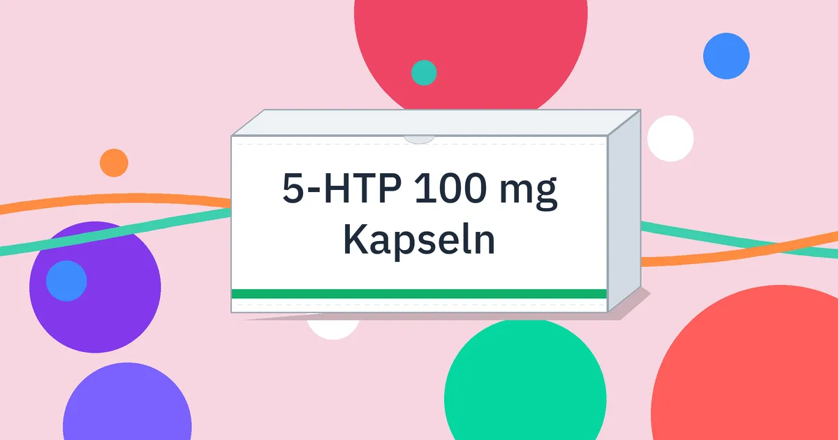 Symbolbild: Packung mit der Aufschrift 5-HTP 100 mg Kapseln (PZN 16875887) – Verfügbarkeit und Bezug in Apotheken in Frankfurt am Main