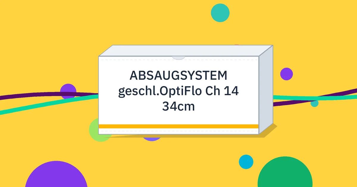 Symbolbild: Packung mit der Aufschrift ABSAUGSYSTEM geschl.OptiFlo Ch 14 34cm (PZN 04713719) – Verfügbarkeit und Bezug in Apotheken in Frankfurt am Main