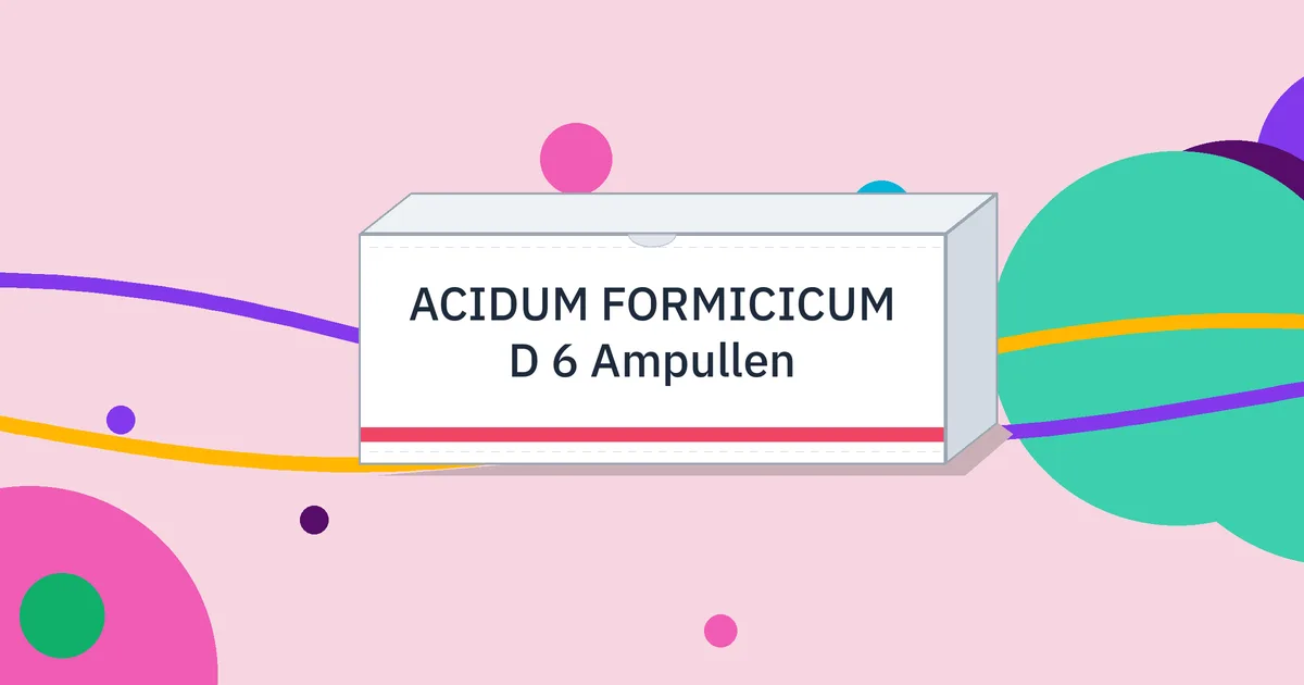 Symbolbild: Packung mit der Aufschrift ACIDUM FORMICICUM D 6 Ampullen (PZN 11703704) – Verfügbarkeit und Bezug in Apotheken in Frankfurt am Main