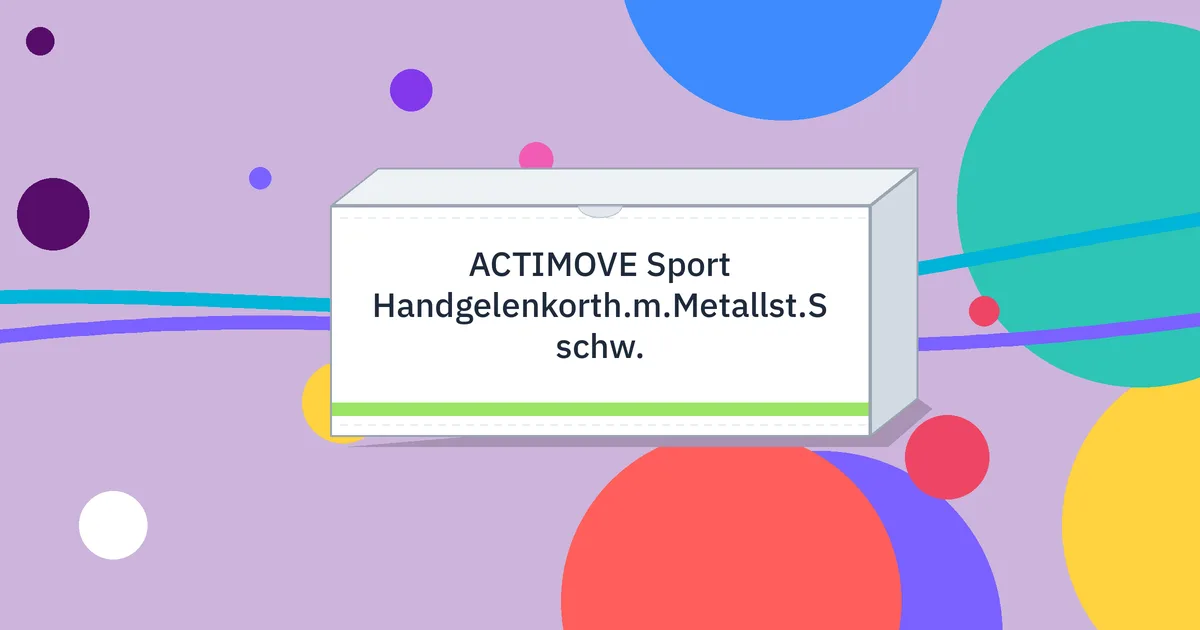 Symbolbild: Packung mit der Aufschrift ACTIMOVE Sport Handgelenkorth.m.Metallst.S schw. (PZN 18328563) – Verfügbarkeit und Bezug in Apotheken in Frankfurt am Main