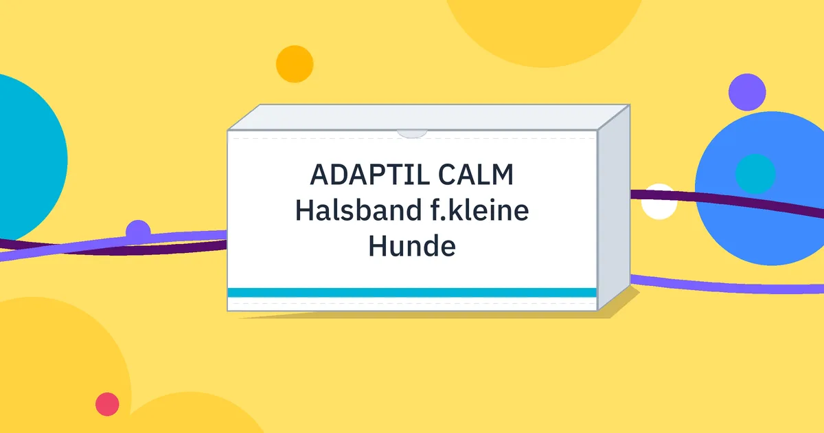 Symbolbild: Packung mit der Aufschrift ADAPTIL CALM Halsband f.kleine Hunde (PZN 17364189) – Verfügbarkeit und Bezug in Apotheken in Frankfurt am Main