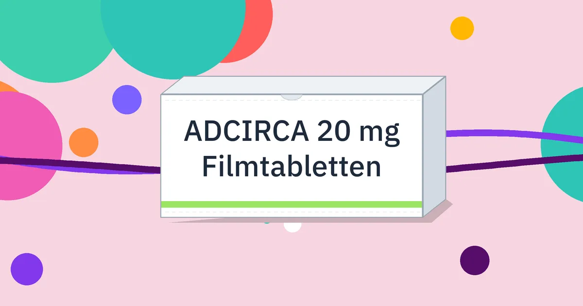Symbolbild: Packung mit der Aufschrift ADCIRCA 20 mg Filmtabletten (PZN 10536687) – Verfügbarkeit und Bezug in Apotheken in Frankfurt am Main