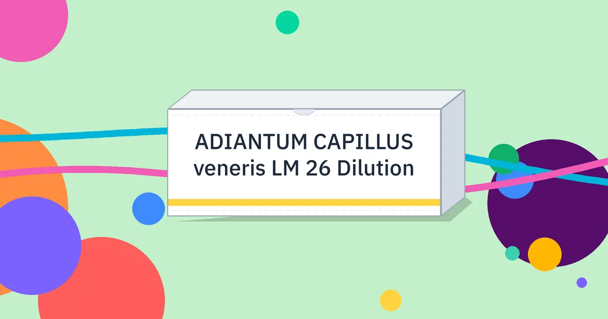 Symbolbild: Packung mit der Aufschrift ADIANTUM CAPILLUS veneris LM 26 Dilution (PZN 13295787) – Verfügbarkeit und Bezug in Apotheken in Frankfurt am Main