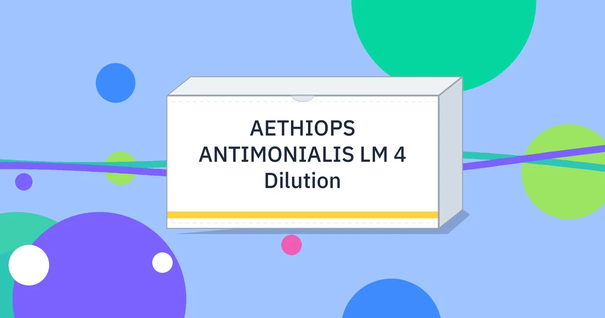 Symbolbild: Packung mit der Aufschrift AETHIOPS ANTIMONIALIS LM 4 Dilution (PZN 13300850) – Verfügbarkeit und Bezug in Apotheken in Frankfurt am Main