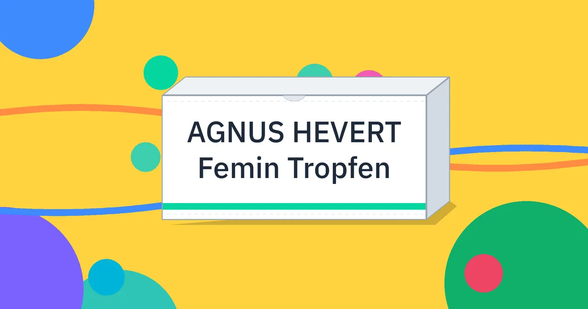 Symbolbild: Packung mit der Aufschrift AGNUS HEVERT Femin Tropfen (PZN 02421697) – Verfügbarkeit und Bezug in Apotheken in Frankfurt am Main