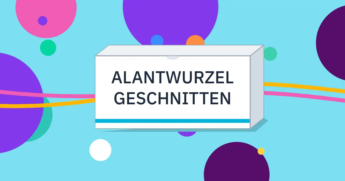 Symbolbild: Packung mit der Aufschrift ALANTWURZEL GESCHNITTEN (PZN 14031079) – Verfügbarkeit und Bezug in Apotheken in Frankfurt am Main
