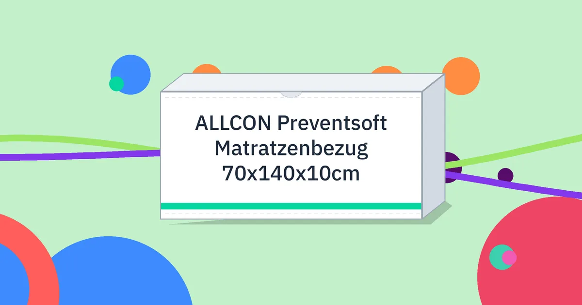 Symbolbild: Packung mit der Aufschrift ALLCON Preventsoft Matratzenbezug 70x140x10cm (PZN 02849521) – Verfügbarkeit und Bezug in Apotheken in Frankfurt am Main