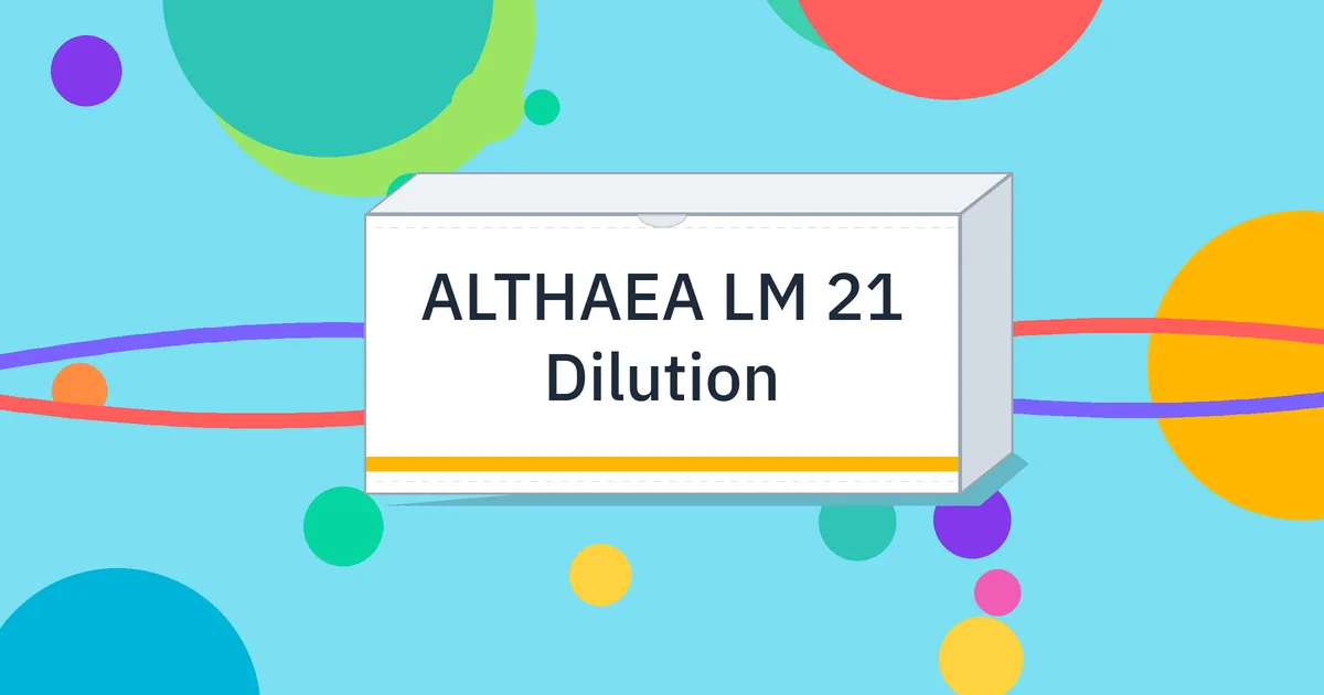 Symbolbild: Packung mit der Aufschrift ALTHAEA LM 21 Dilution (PZN 13315403) – Verfügbarkeit und Bezug in Apotheken in Frankfurt am Main
