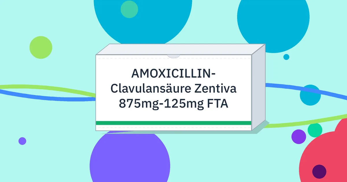 Symbolbild: Packung mit der Aufschrift AMOXICILLIN-Clavulansäure Zentiva 875mg-125mg FTA (PZN 16736453) – Verfügbarkeit und Bezug in Apotheken in Frankfurt am Main