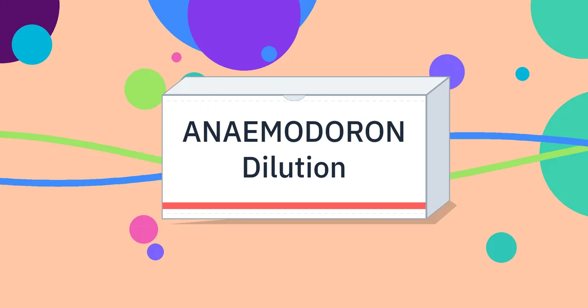 Symbolbild: Packung mit der Aufschrift ANAEMODORON Dilution (PZN 00042671) – Verfügbarkeit und Bezug in Apotheken in Frankfurt am Main