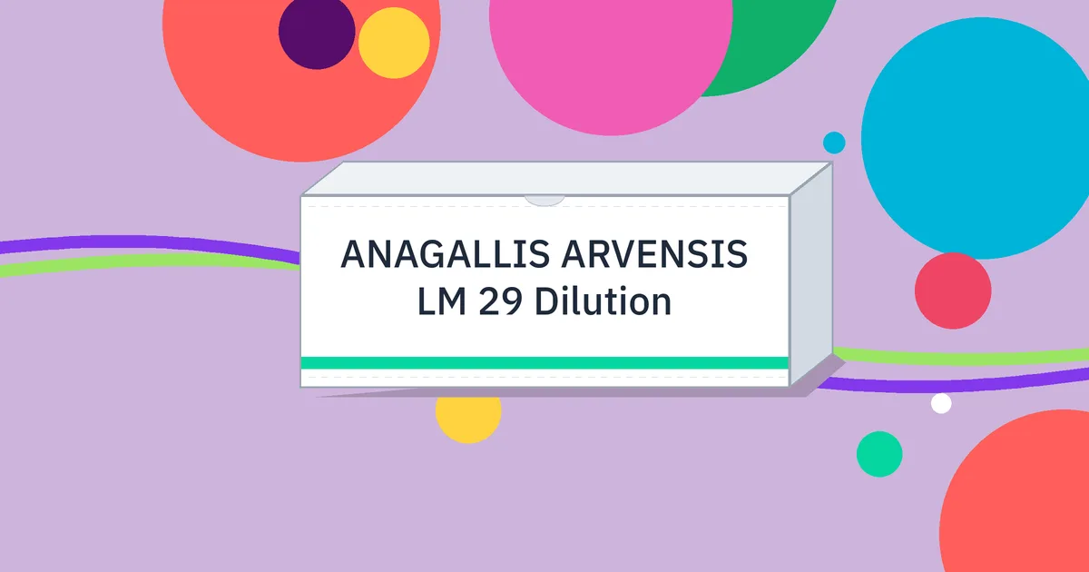 Symbolbild: Packung mit der Aufschrift ANAGALLIS ARVENSIS LM 29 Dilution (PZN 13328073) – Verfügbarkeit und Bezug in Apotheken in Frankfurt am Main