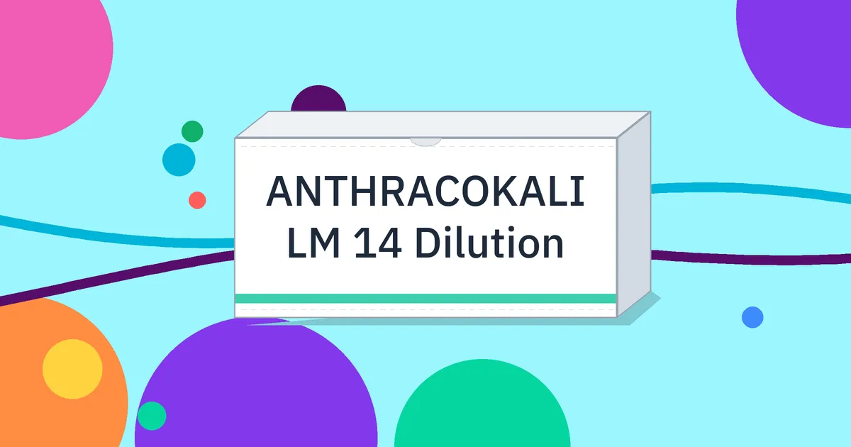 Symbolbild: Packung mit der Aufschrift ANTHRACOKALI LM 14 Dilution (PZN 13371264) – Verfügbarkeit und Bezug in Apotheken in Frankfurt am Main