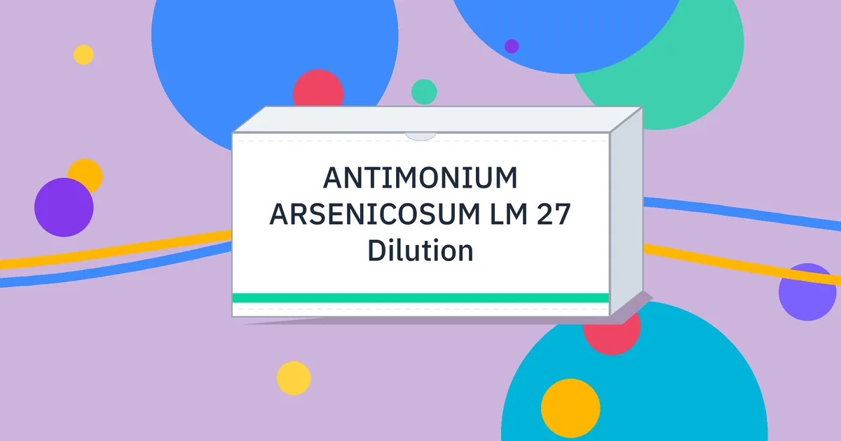 Symbolbild: Packung mit der Aufschrift ANTIMONIUM ARSENICOSUM LM 27 Dilution (PZN 13372341) – Verfügbarkeit und Bezug in Apotheken in Frankfurt am Main