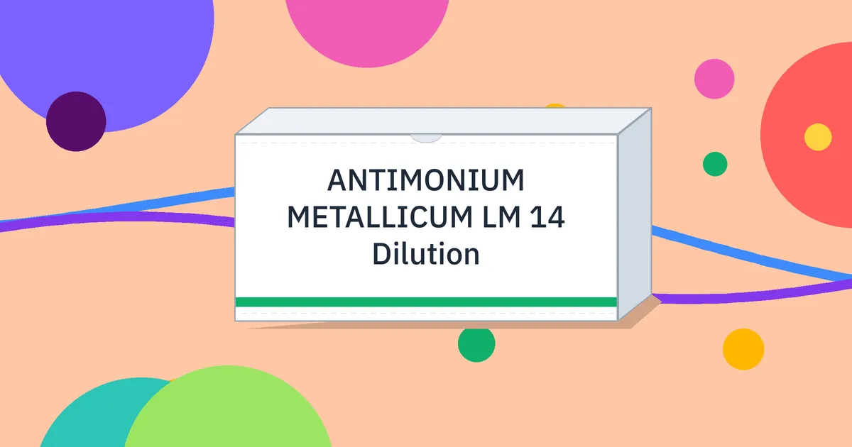 Symbolbild: Packung mit der Aufschrift ANTIMONIUM METALLICUM LM 14 Dilution (PZN 13373464) – Verfügbarkeit und Bezug in Apotheken in Frankfurt am Main