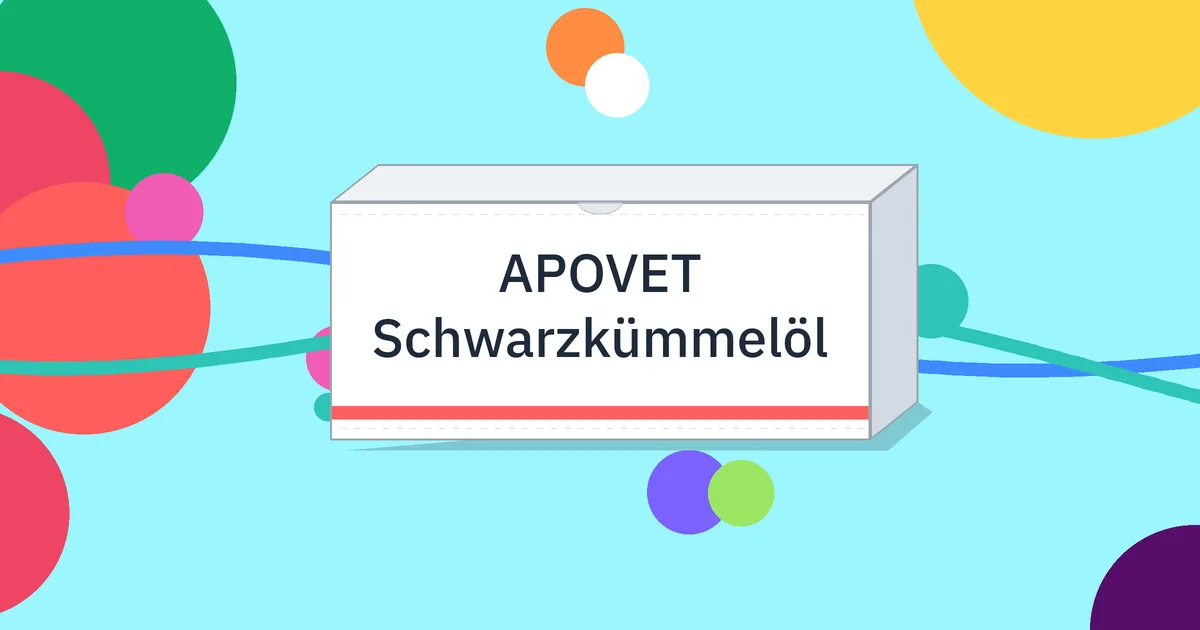 Symbolbild: Packung mit der Aufschrift APOVET Schwarzkümmelöl (PZN 14415785) – Verfügbarkeit und Bezug in Apotheken in Frankfurt am Main