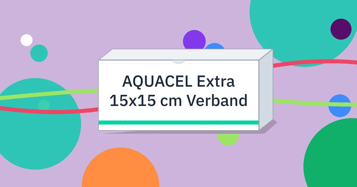 Symbolbild: Packung mit der Aufschrift AQUACEL Extra 15x15 cm Verband (PZN 19054145) – Verfügbarkeit und Bezug in Apotheken in Frankfurt am Main