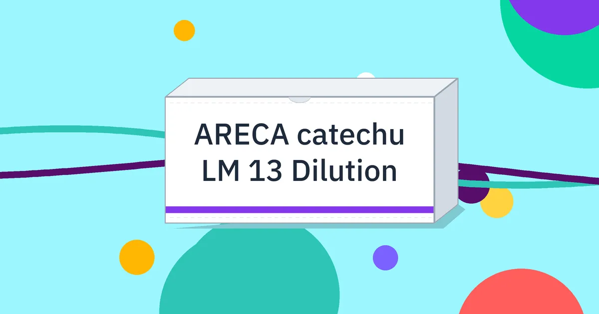 Symbolbild: Packung mit der Aufschrift ARECA catechu LM 13 Dilution (PZN 13388572) – Verfügbarkeit und Bezug in Apotheken in Frankfurt am Main