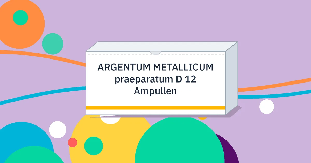 Symbolbild: Packung mit der Aufschrift ARGENTUM METALLICUM praeparatum D 12 Ampullen (PZN 01617926) – Verfügbarkeit und Bezug in Apotheken in Frankfurt am Main