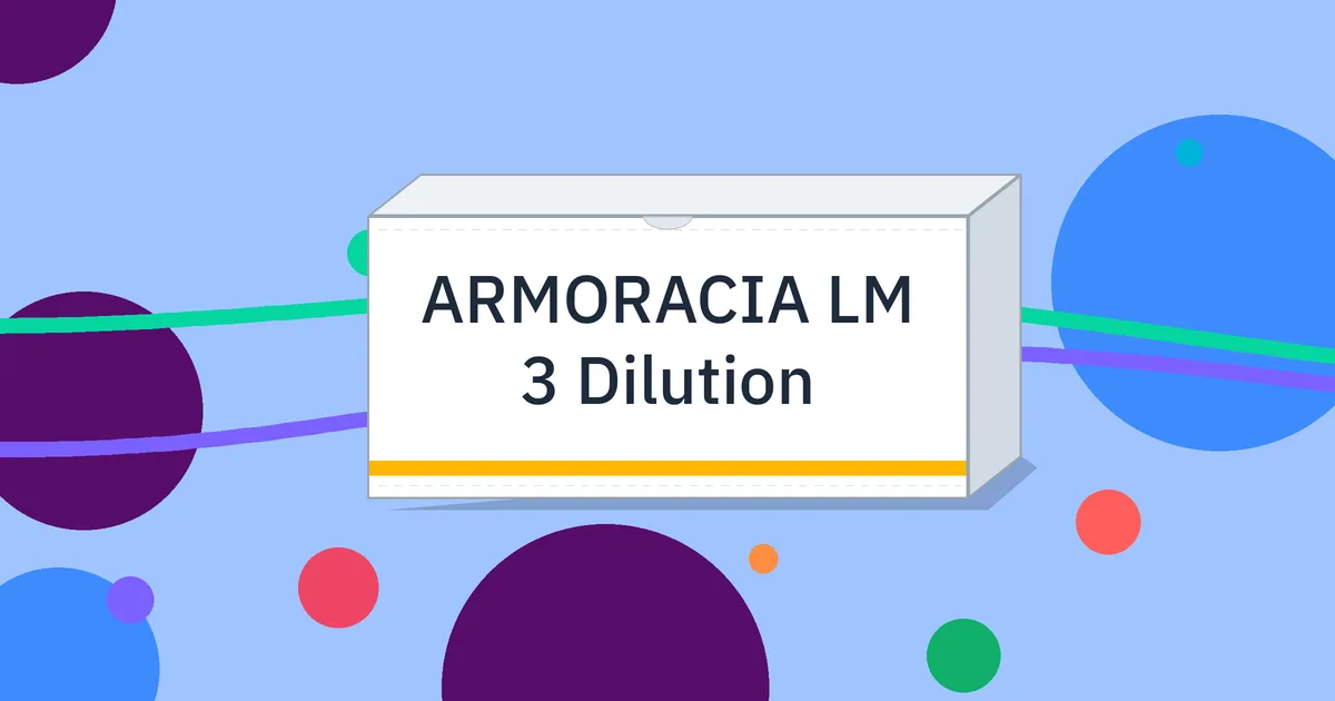Symbolbild: Packung mit der Aufschrift ARMORACIA LM 3 Dilution (PZN 13393053) – Verfügbarkeit und Bezug in Apotheken in Frankfurt am Main