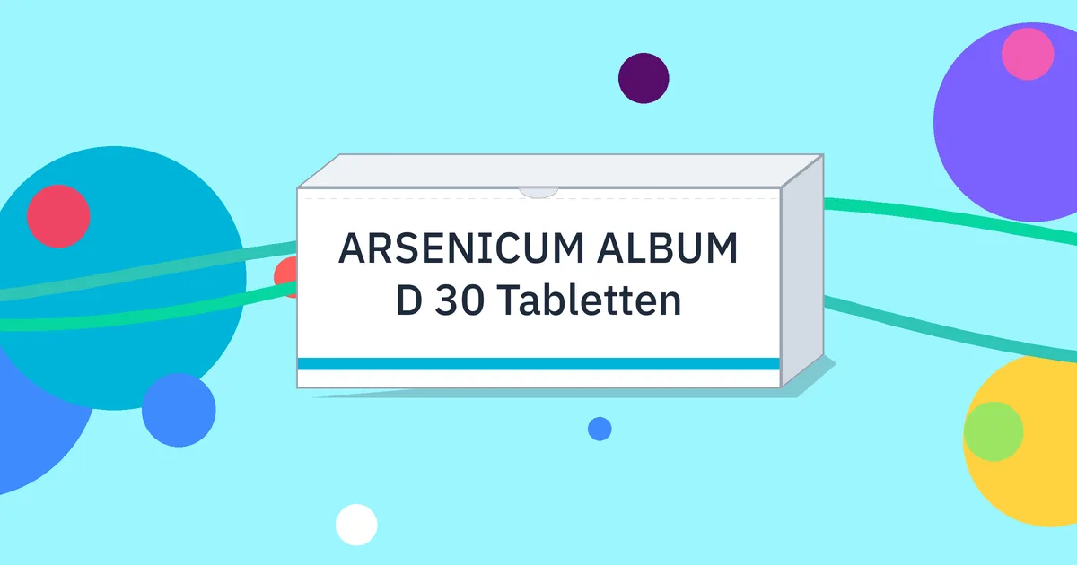 Symbolbild: Packung mit der Aufschrift ARSENICUM ALBUM D 30 Tabletten (PZN 02625796) – Verfügbarkeit und Bezug in Apotheken in Frankfurt am Main