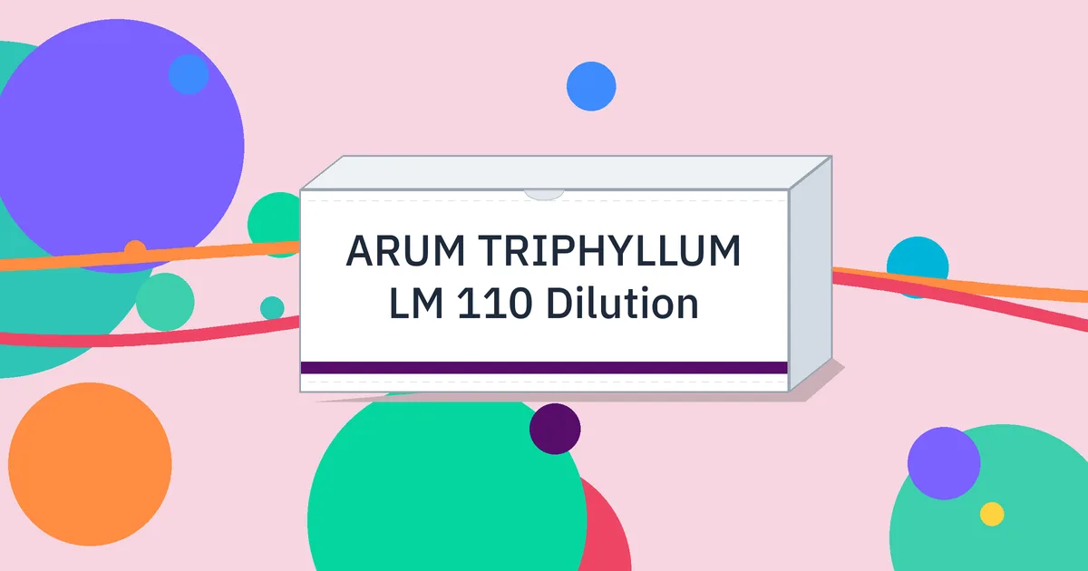 Symbolbild: Packung mit der Aufschrift ARUM TRIPHYLLUM LM 110 Dilution (PZN 12780954) – Verfügbarkeit und Bezug in Apotheken in Frankfurt am Main
