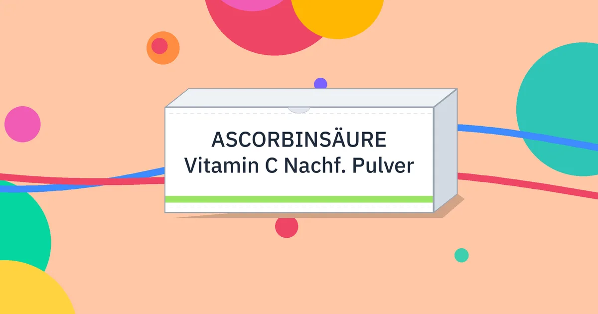 Symbolbild: Packung mit der Aufschrift ASCORBINSÄURE Vitamin C Nachf. Pulver (PZN 07737985) – Verfügbarkeit und Bezug in Apotheken in Frankfurt am Main