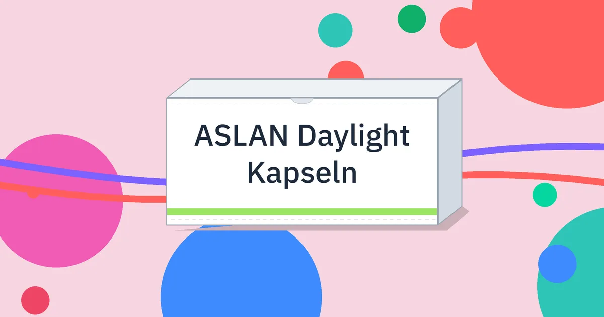 Symbolbild: Packung mit der Aufschrift ASLAN Daylight Kapseln (PZN 02256577) – Verfügbarkeit und Bezug in Apotheken in Frankfurt am Main