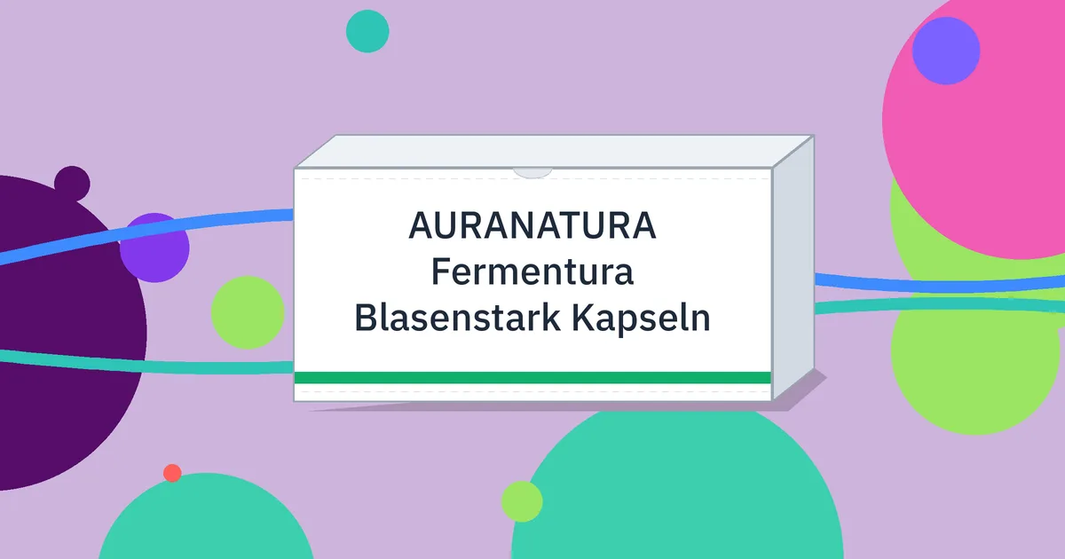 Symbolbild: Packung mit der Aufschrift AURANATURA Fermentura Blasenstark Kapseln (PZN 18843673) – Verfügbarkeit und Bezug in Apotheken in Frankfurt am Main