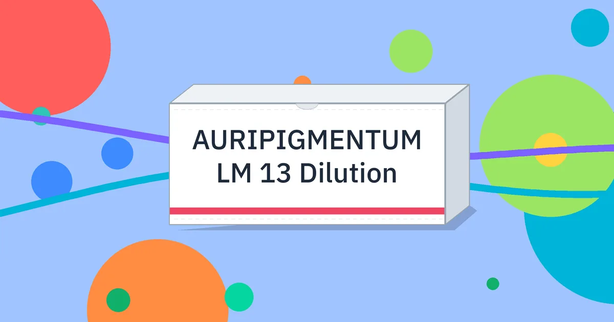 Symbolbild: Packung mit der Aufschrift AURIPIGMENTUM LM 13 Dilution (PZN 12782953) – Verfügbarkeit und Bezug in Apotheken in Frankfurt am Main
