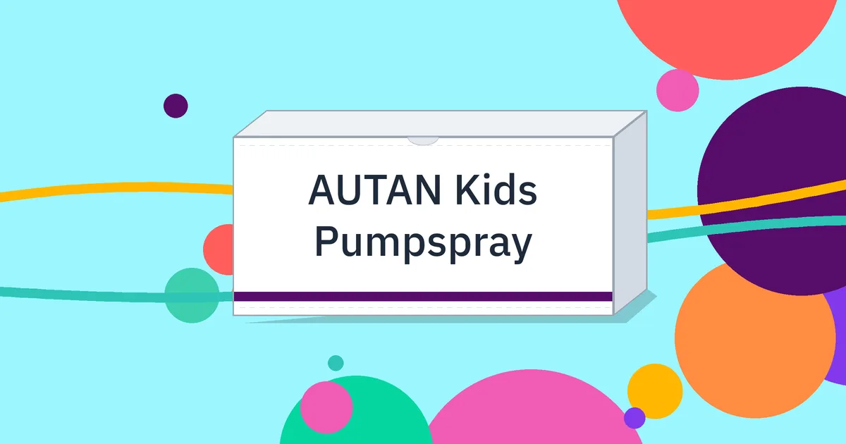 Symbolbild: Packung mit der Aufschrift AUTAN Kids Pumpspray (PZN 19688789) – Verfügbarkeit und Bezug in Apotheken in Frankfurt am Main