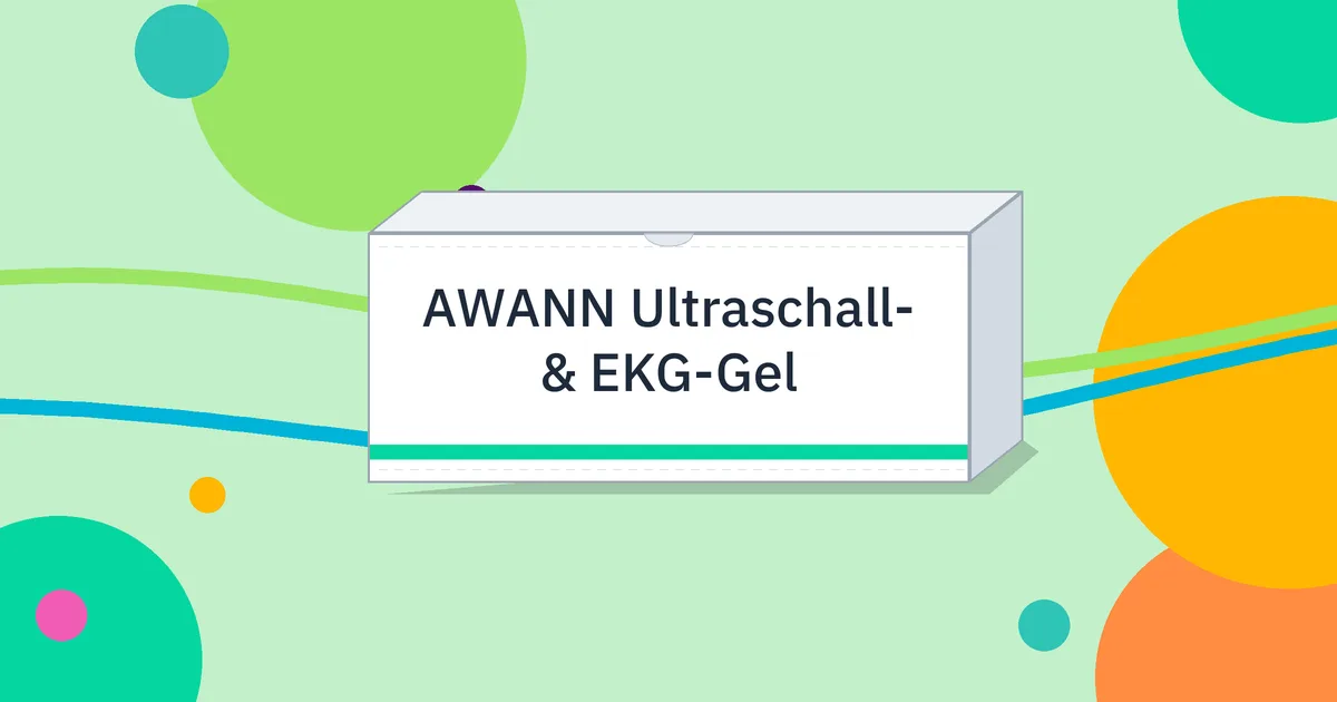 Symbolbild: Packung mit der Aufschrift AWANN Ultraschall- & EKG-Gel (PZN 19157810) – Verfügbarkeit und Bezug in Apotheken in Frankfurt am Main
