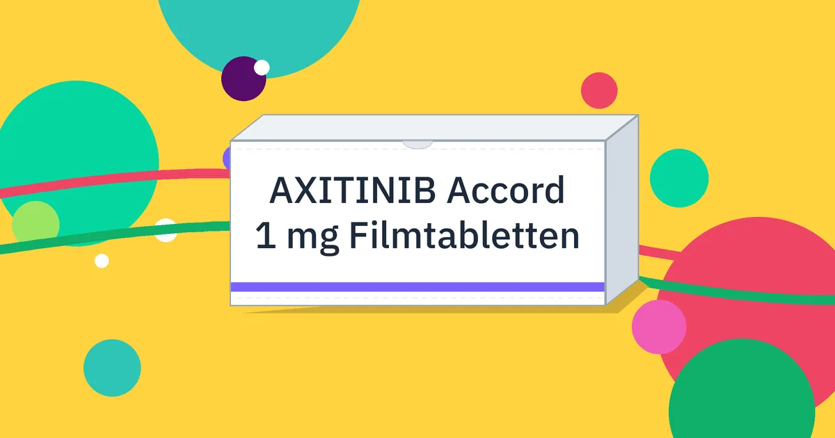 Symbolbild: Packung mit der Aufschrift AXITINIB Accord 1 mg Filmtabletten (PZN 19549094) – Verfügbarkeit und Bezug in Apotheken in Frankfurt am Main