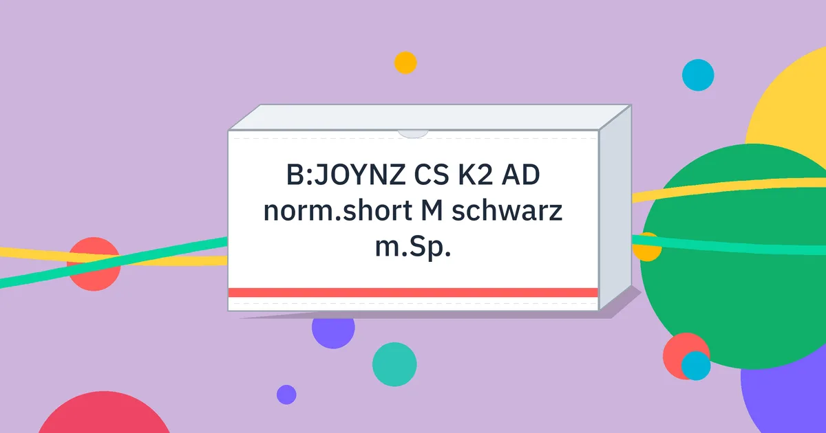 Symbolbild: Packung mit der Aufschrift B:JOYNZ CS K2 AD norm.short M schwarz m.Sp. (PZN 20528418) – Verfügbarkeit und Bezug in Apotheken in Frankfurt am Main