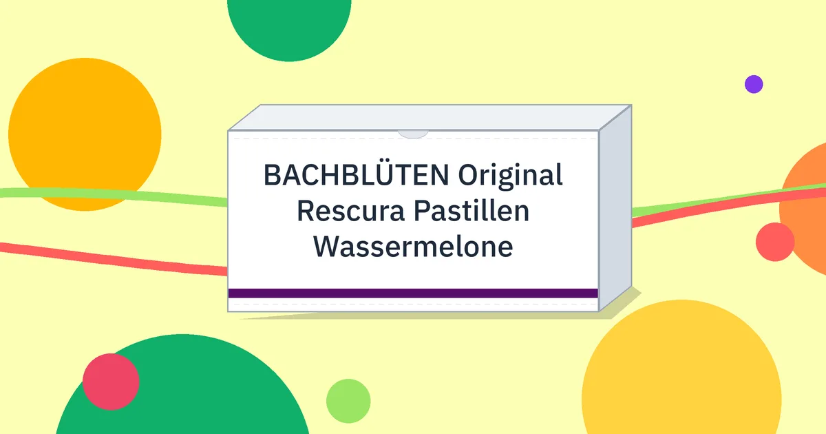 Symbolbild: Packung mit der Aufschrift BACHBLÜTEN Original Rescura Pastillen Wassermelone (PZN 19275225) – Verfügbarkeit und Bezug in Apotheken in Frankfurt am Main