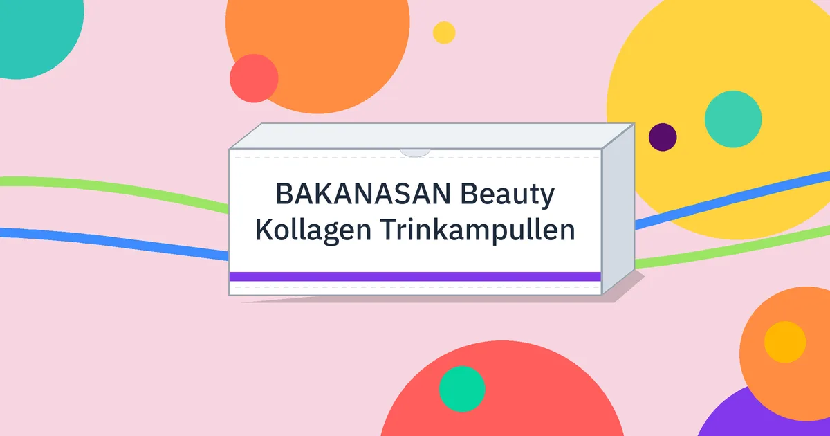 Symbolbild: Packung mit der Aufschrift BAKANASAN Beauty Kollagen Trinkampullen (PZN 17877457) – Verfügbarkeit und Bezug in Apotheken in Frankfurt am Main