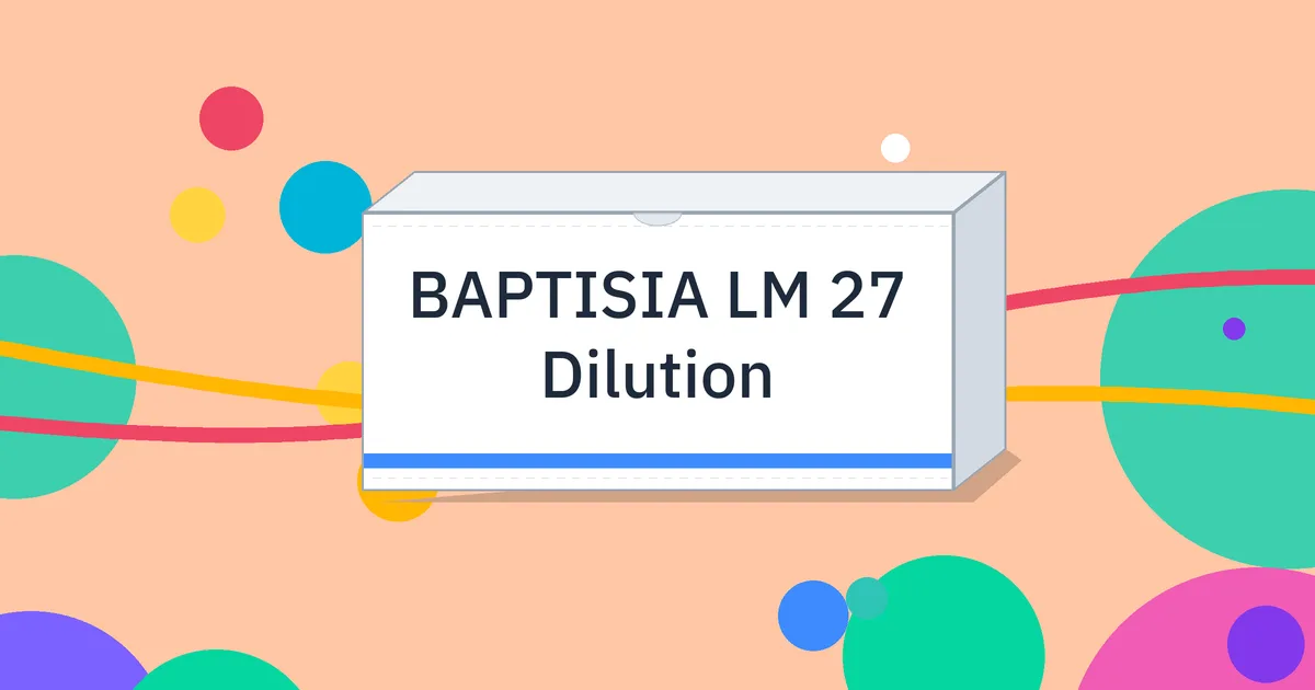 Symbolbild: Packung mit der Aufschrift BAPTISIA LM 27 Dilution (PZN 12788269) – Verfügbarkeit und Bezug in Apotheken in Frankfurt am Main