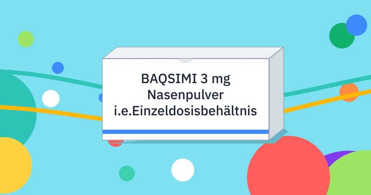 Symbolbild: Packung mit der Aufschrift BAQSIMI 3 mg Nasenpulver i.e.Einzeldosisbehältnis (PZN 15999021) – Verfügbarkeit und Bezug in Apotheken in Frankfurt am Main
